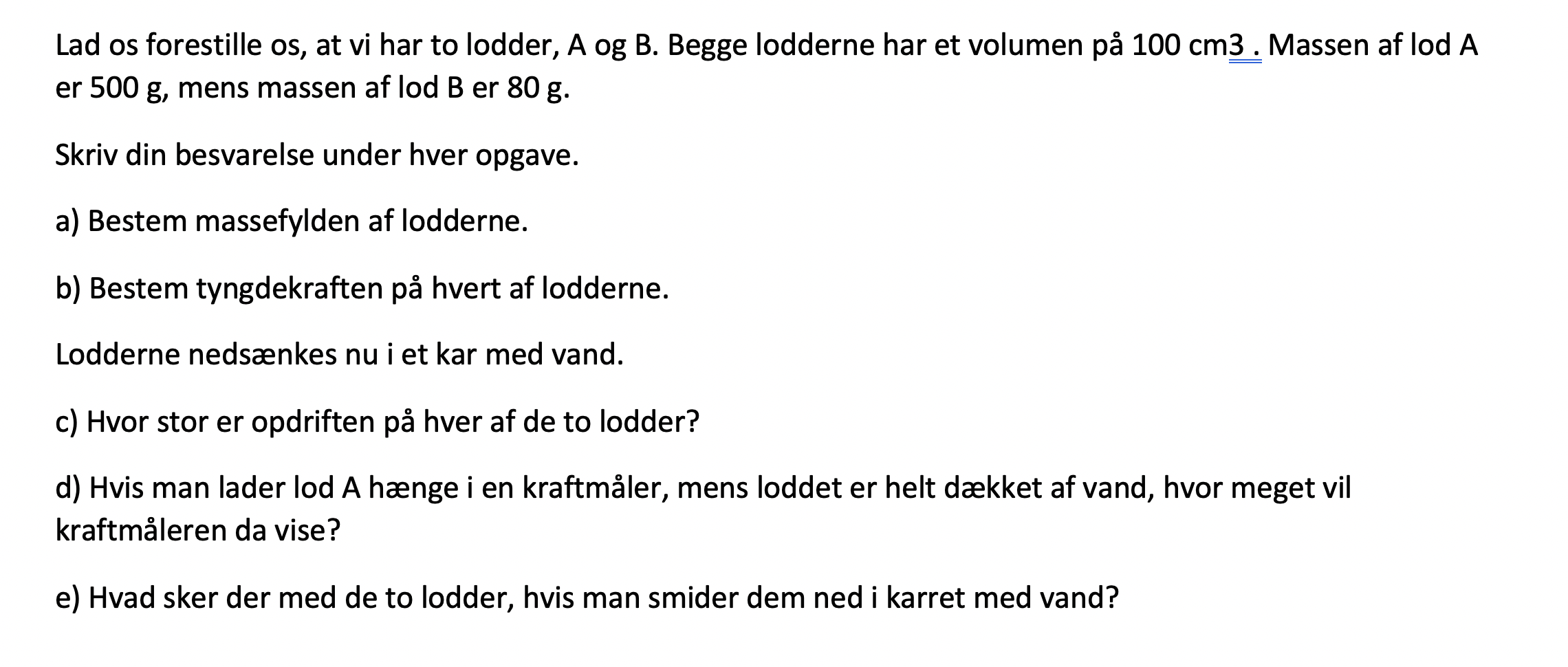 Opgave Fysik Studieportalen dk